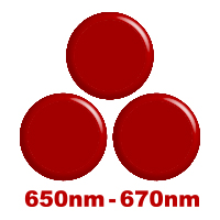 650 nm - 670 nm Deep Red LED, 3 LED Flashlight, Battery Type two AA